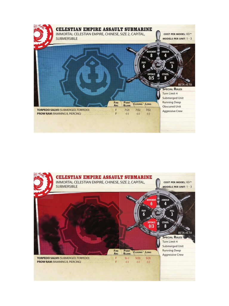 DW Unit Cards A4 v0 10 PDF | PDF | Naval Artillery | Torpedo