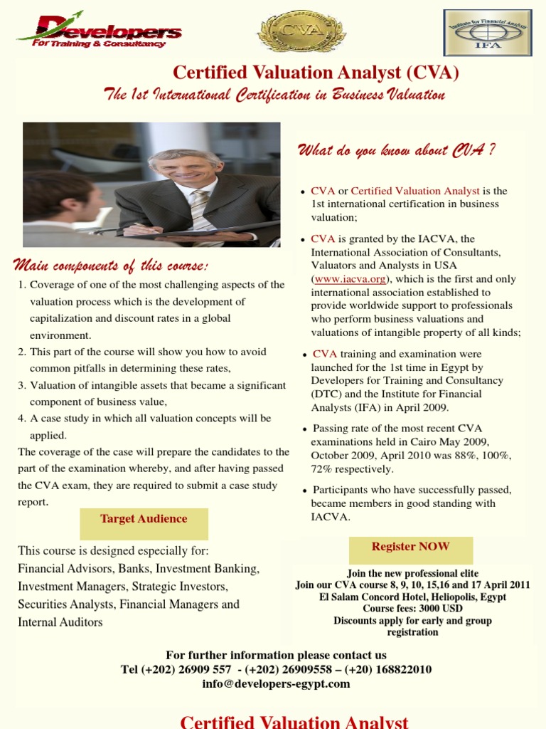 Certified Valuation Analyst-CVA | PDF | Business Valuation | Valuation ...