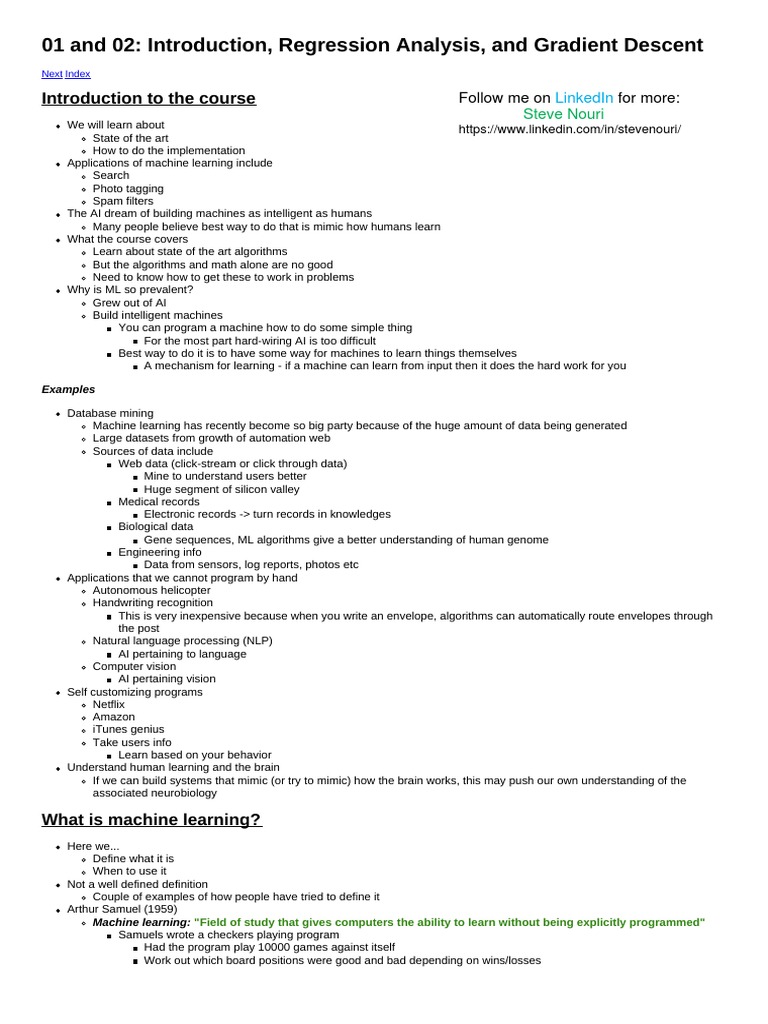 Andrew NG Complete Machine Learning | PDF | Matrix (Mathematics ...