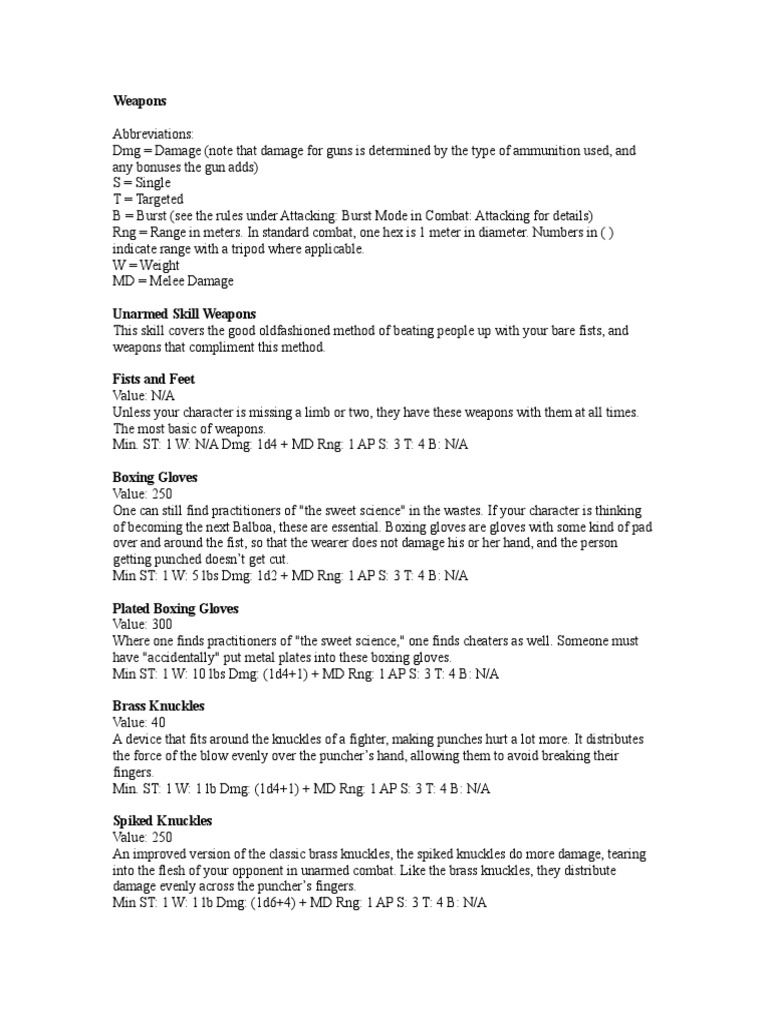 Fallout PNP Equipment and Gear | PDF | Shotgun | Firearms