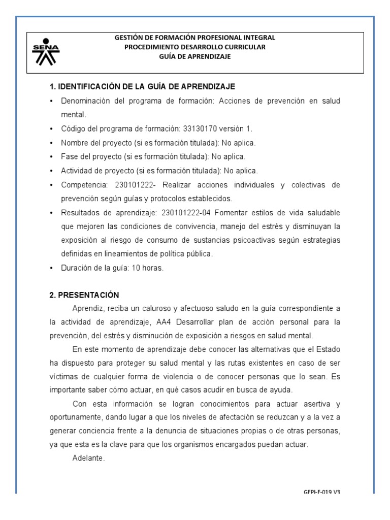 Guia Del Sena | PDF | Salud mental | Aprendizaje