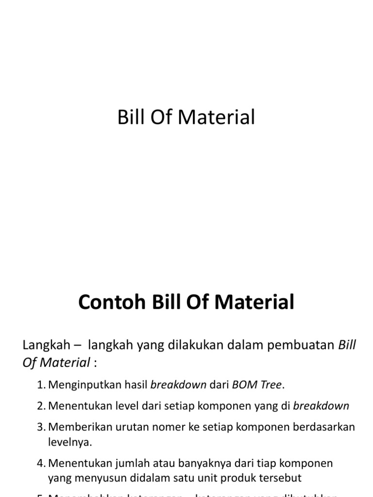 4 Contoh BOM | PDF