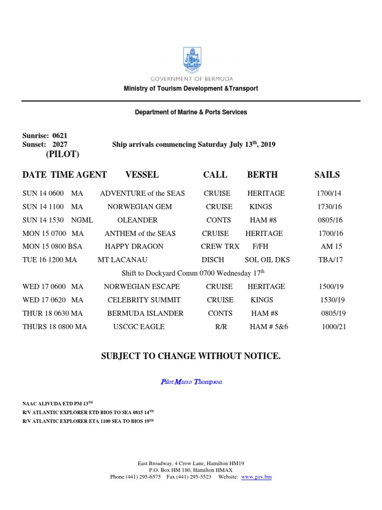 Weekly Shipping July 13 2019 | PDF