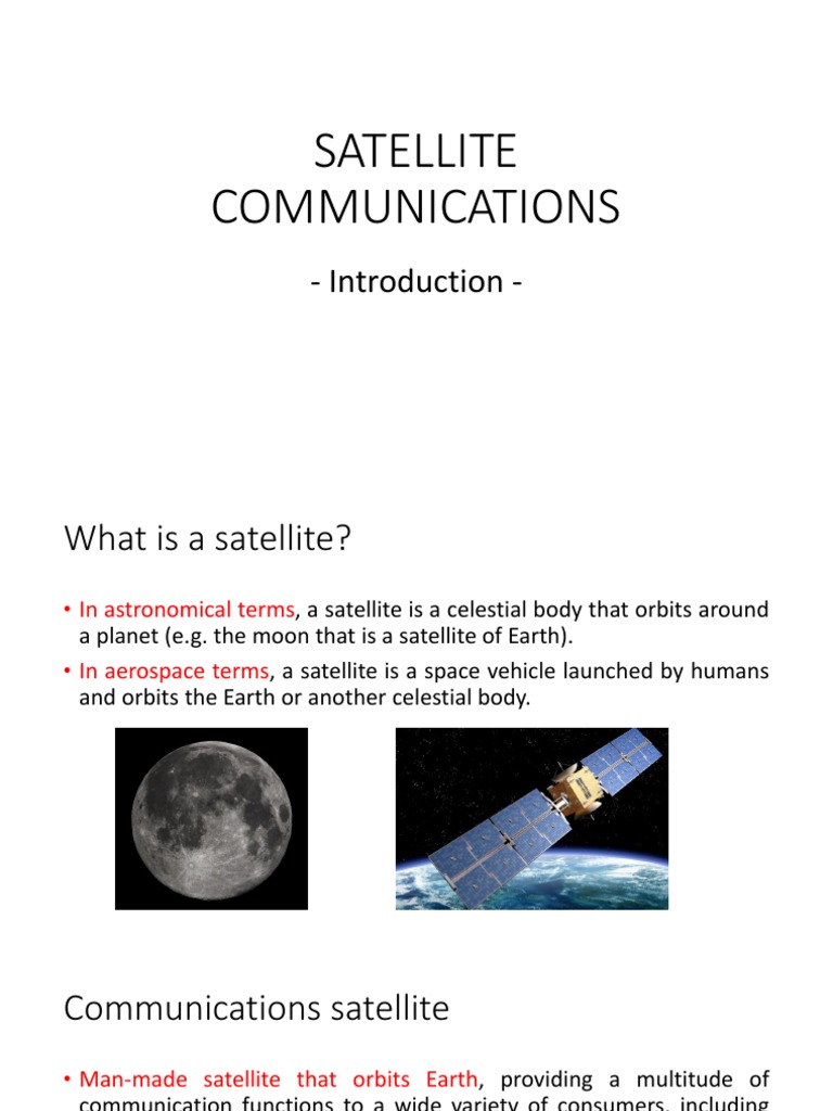 Satellite Communications: - Introduction | PDF | Communications ...