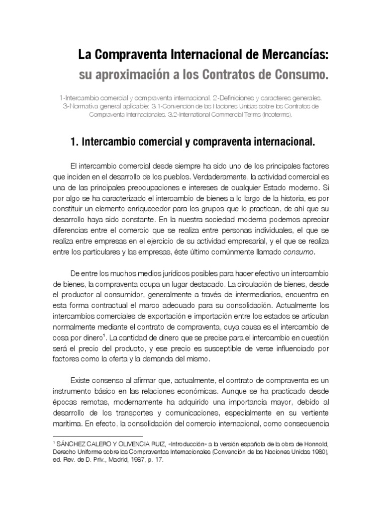 su aproximación a los Contratos de Consumo.: La Compraventa ...