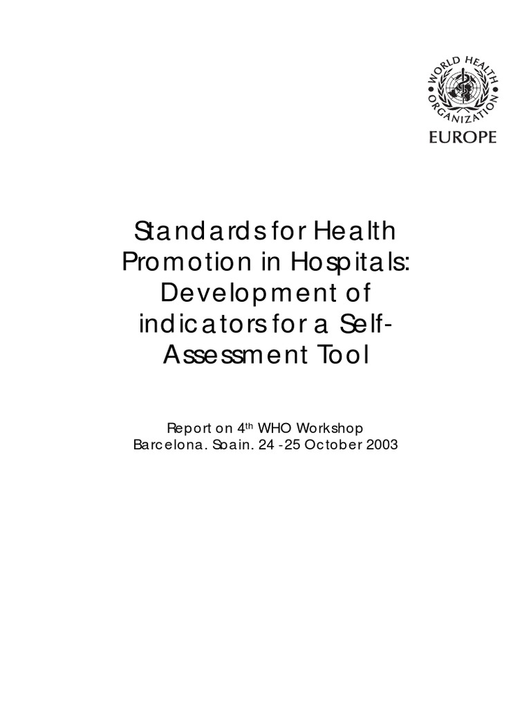 Standards For Health Promotion in Hospitals PDF | PDF | Joint ...