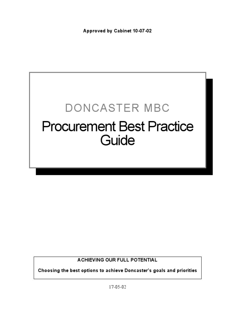 Doncaster MBC Procurement Guide | PDF | Supply Chain | Procurement
