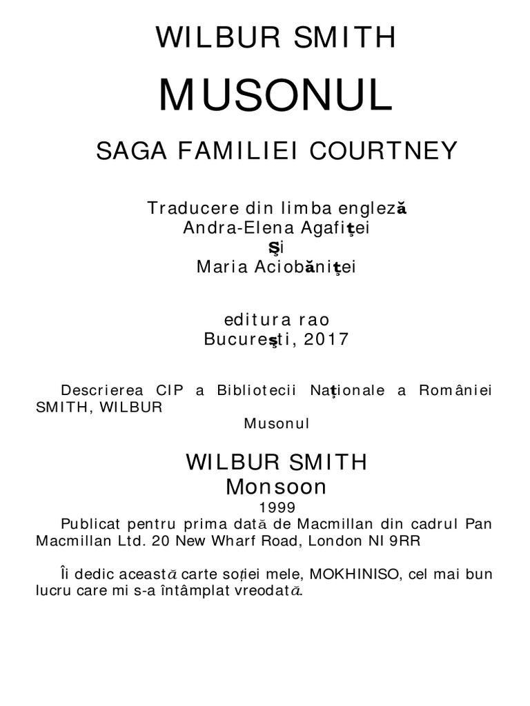 Wilbur Smith - Saga Familiei Courtney - Vol.10 Musonul PDF | PDF