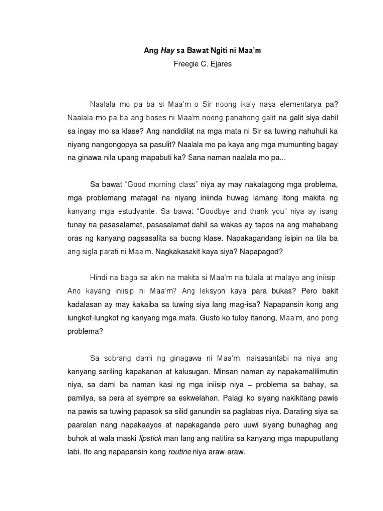 Di-Pormal Na Sanaysay | PDF