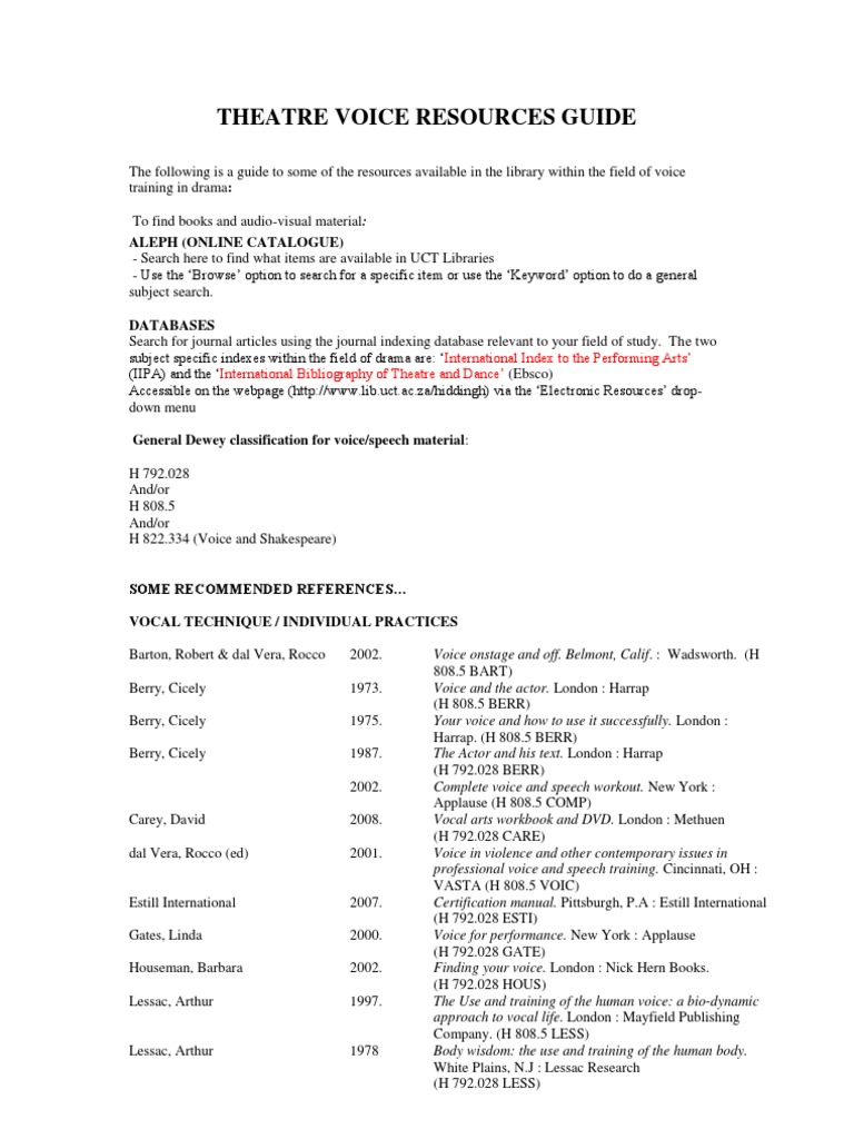 Theatre Voice | PDF | Singing | Performing Arts