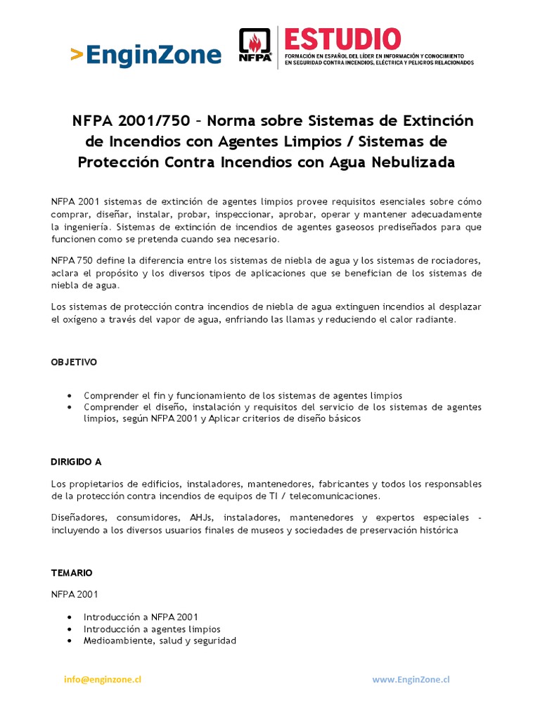 NFPA 2001 750 - Norma Sobre Sistemas de Extinción de Incendios Con ...