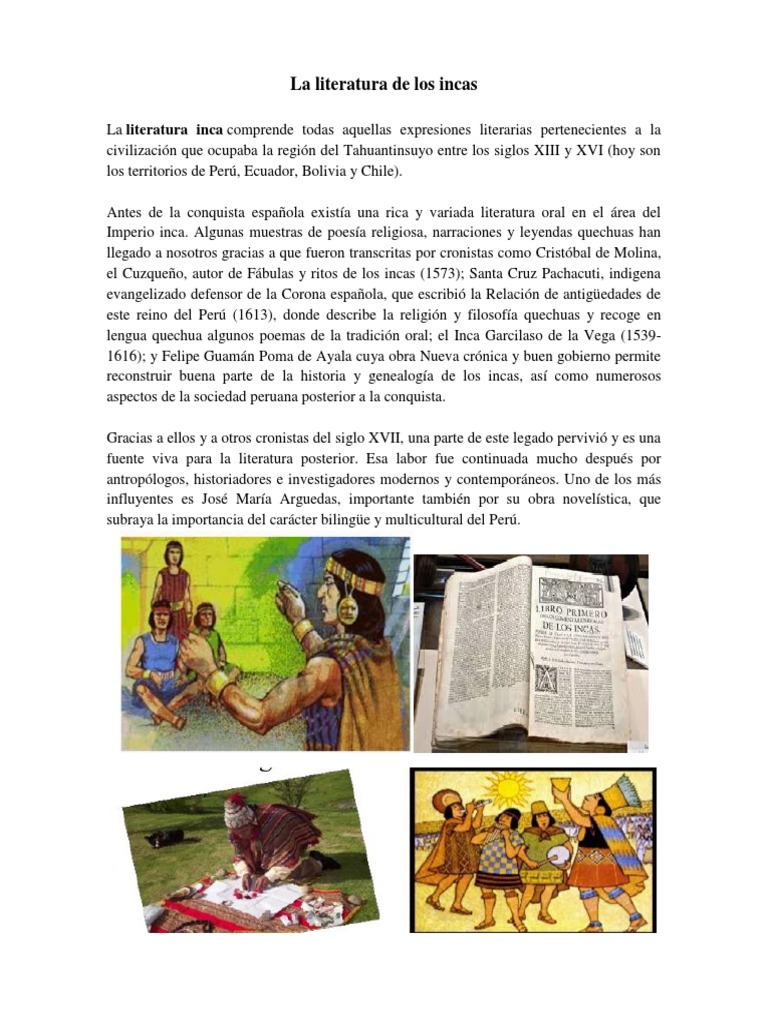 La Literatura de Los Incas | PDF