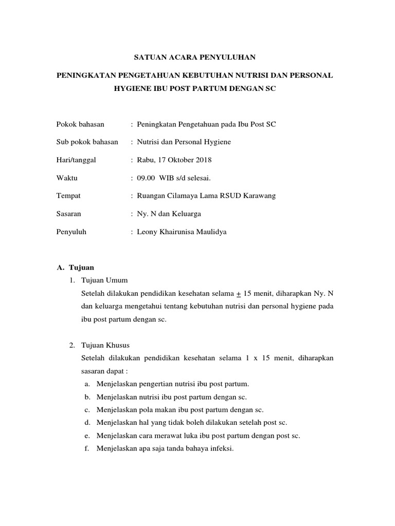 Sap Ibu Post Partum | PDF