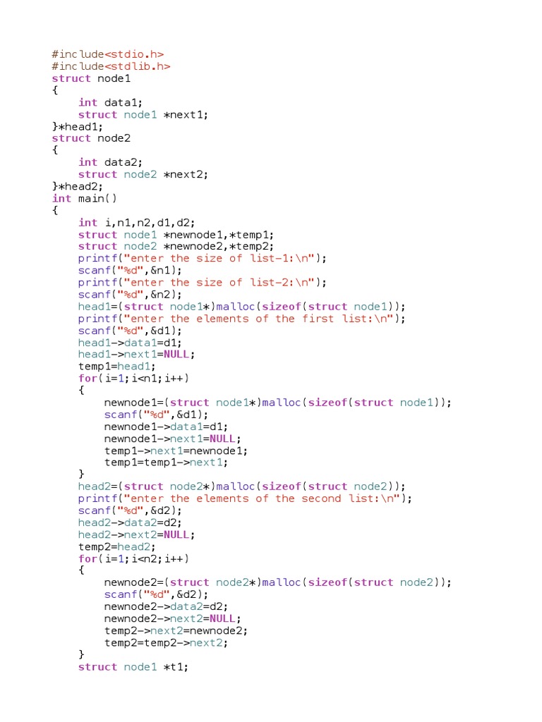 Linked List CODe | PDF | Teaching Methods & Materials | Computers