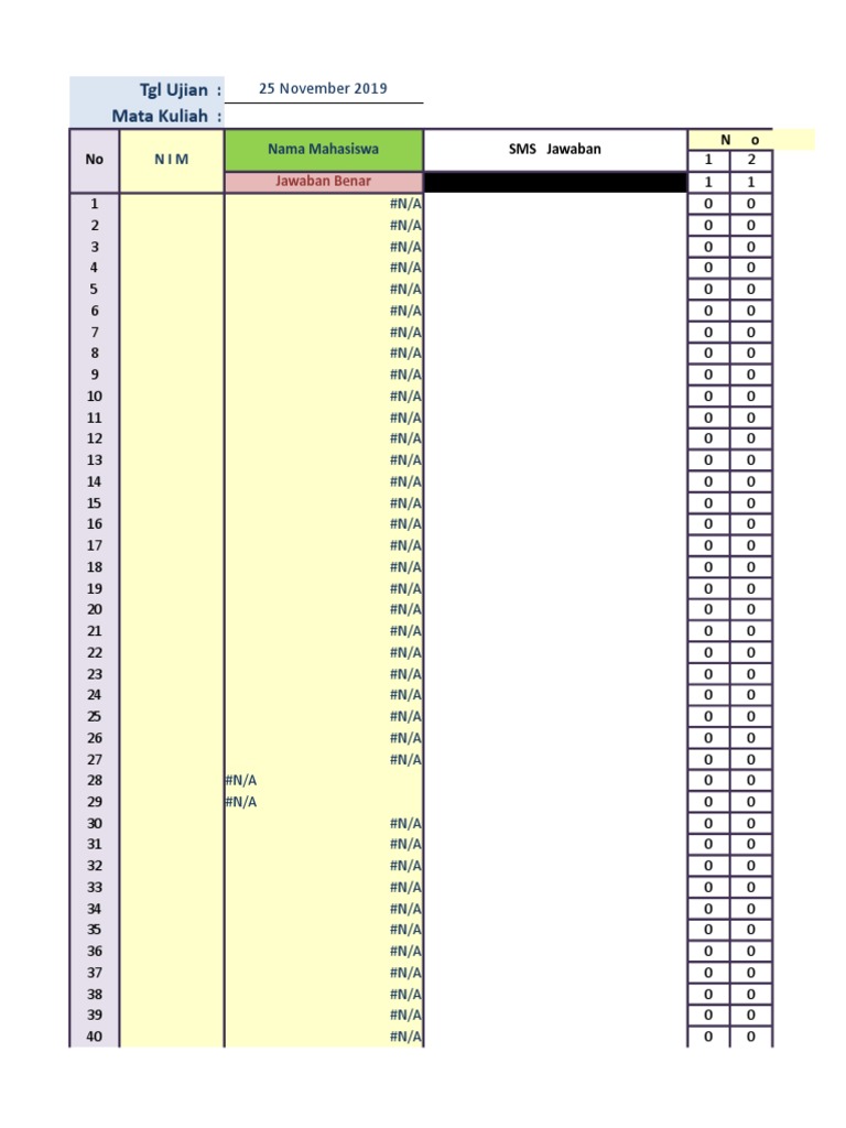 Template ABCD 10 Soal | PDF