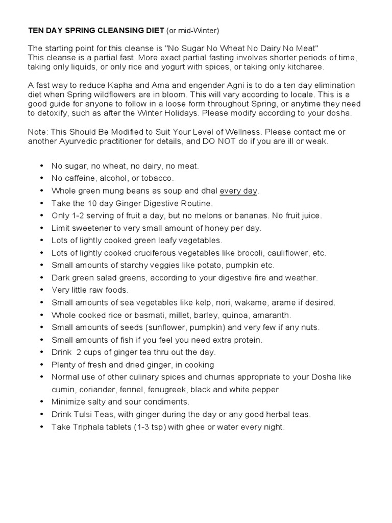 10 Day Spring Cleanse | PDF