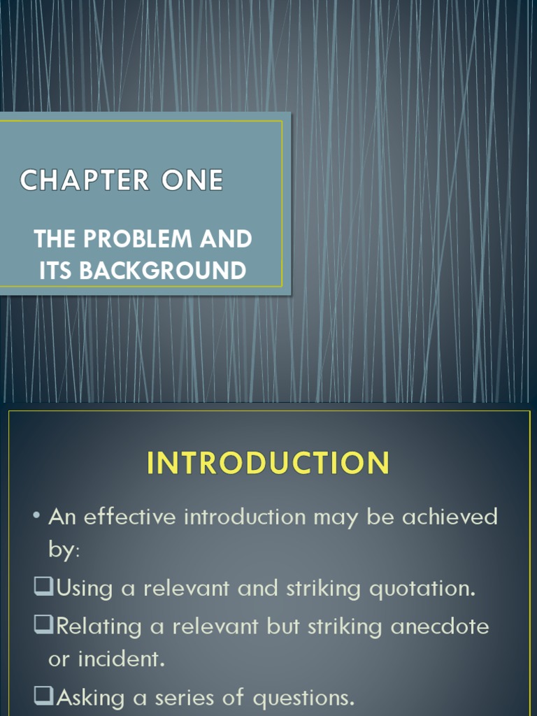 Chapter One Research | PDF