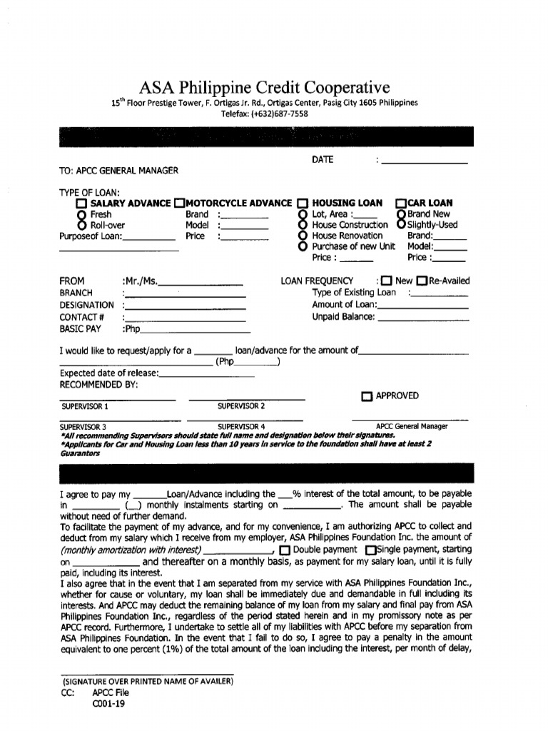 Apcc Salary Loan Form PDF | PDF