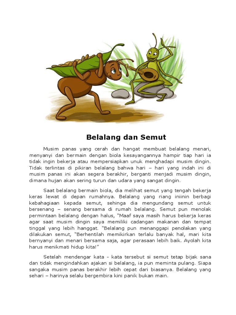 Cerita Belalang Dan Semut Pdf