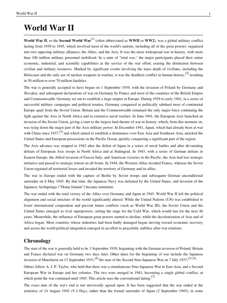 World War II | PDF | World War II | Allies Of World War II