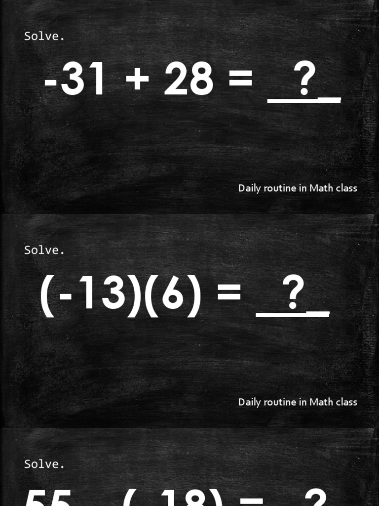 Solve.: Daily Routine in Math Class | PDF | Sequence | Teaching Mathematics