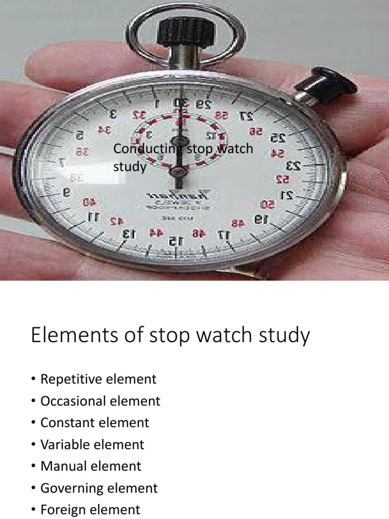 Conducting Stop Watch Study | PDF