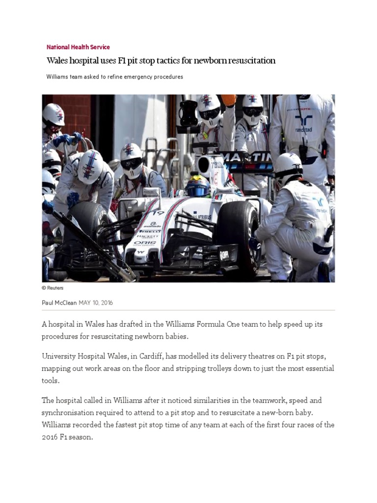 Wales Hospital Uses F1 Pit Stop Tactics For Newborn Resuscitation | PDF ...