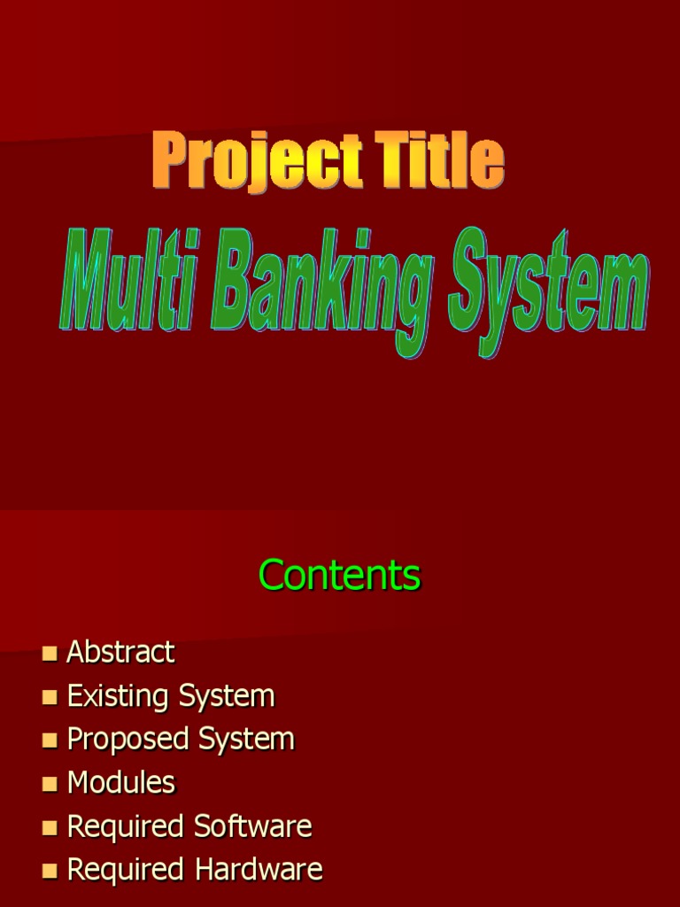 Multi Banking System Project | PDF | Java (Programming Language) | Banks
