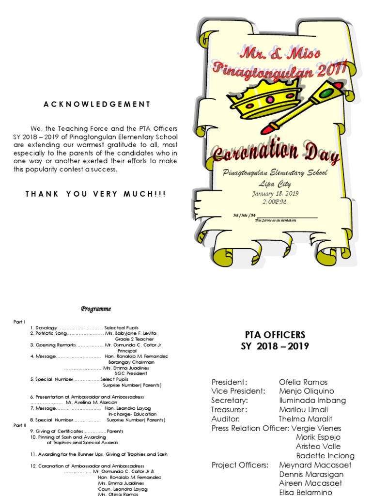 Programme Prince & Princess | PDF