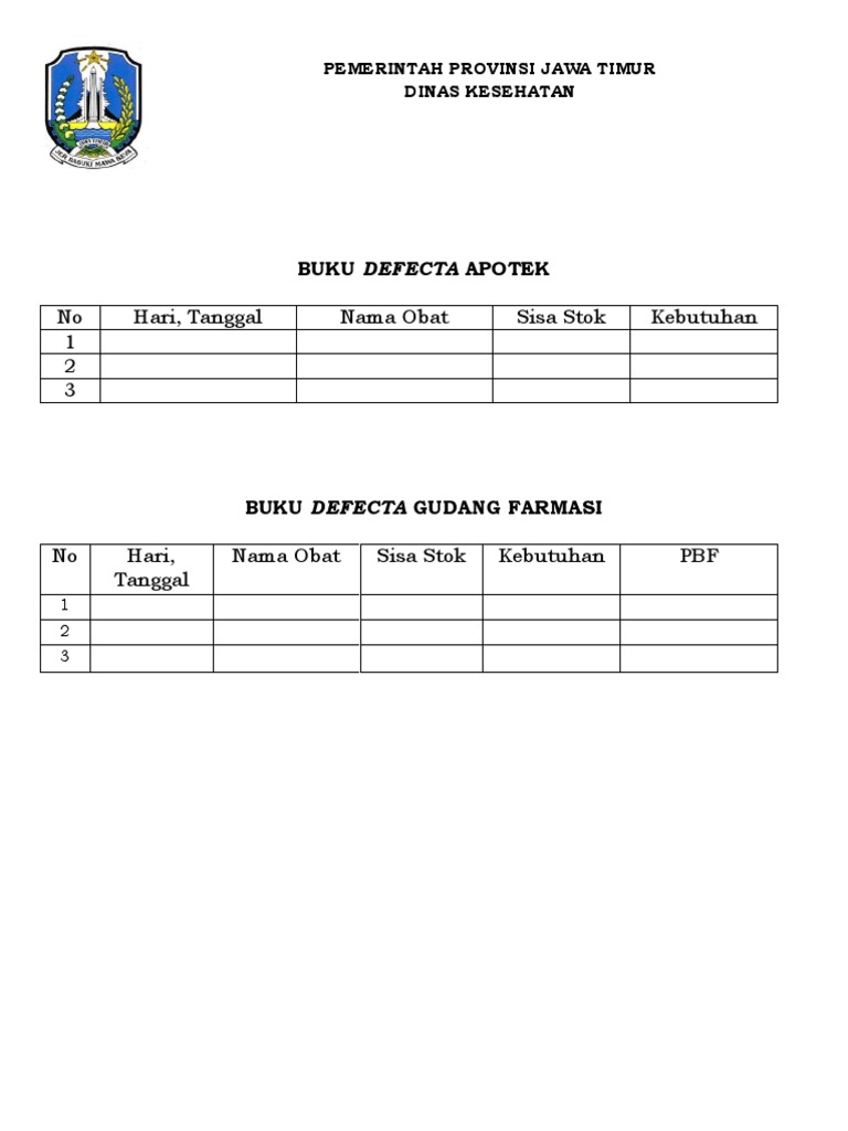 Buku Defecta untuk Apotek dan Farmasi | PDF