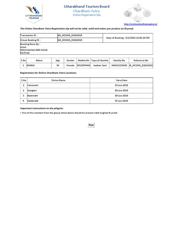 Booking Acknowledgment | PDF