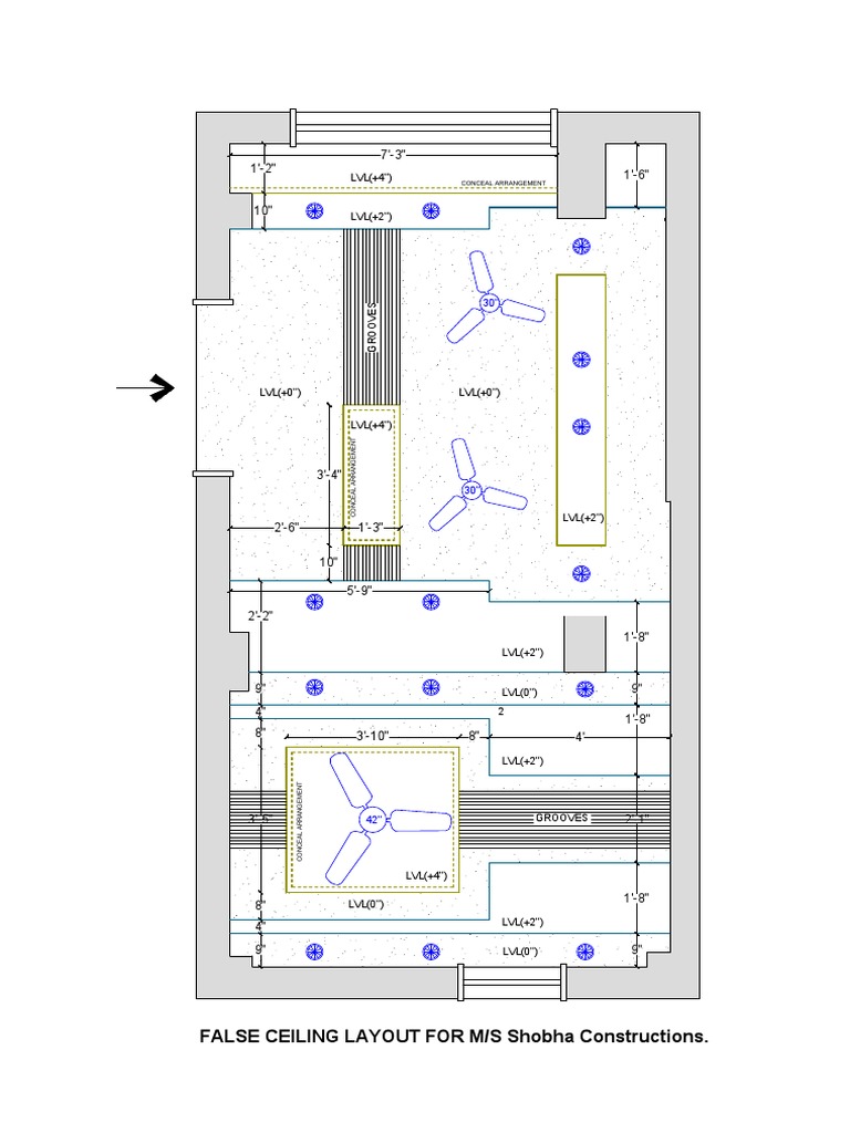 FALSE CEILING LAYOUT FOR M/S Shobha Constructions.: Conceal Arrangement ...