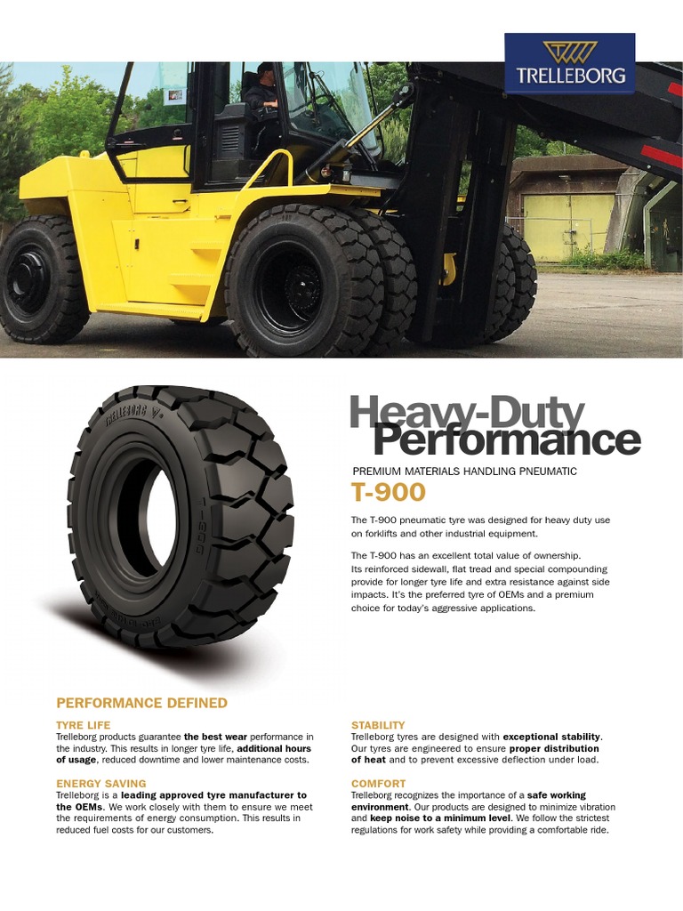 TRELLEBORG Pneumatic T 900 English PDF | PDF | Tire | Transport