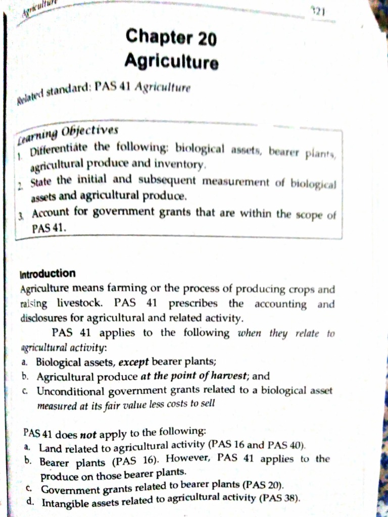 PAS 41 Agriculture | PDF