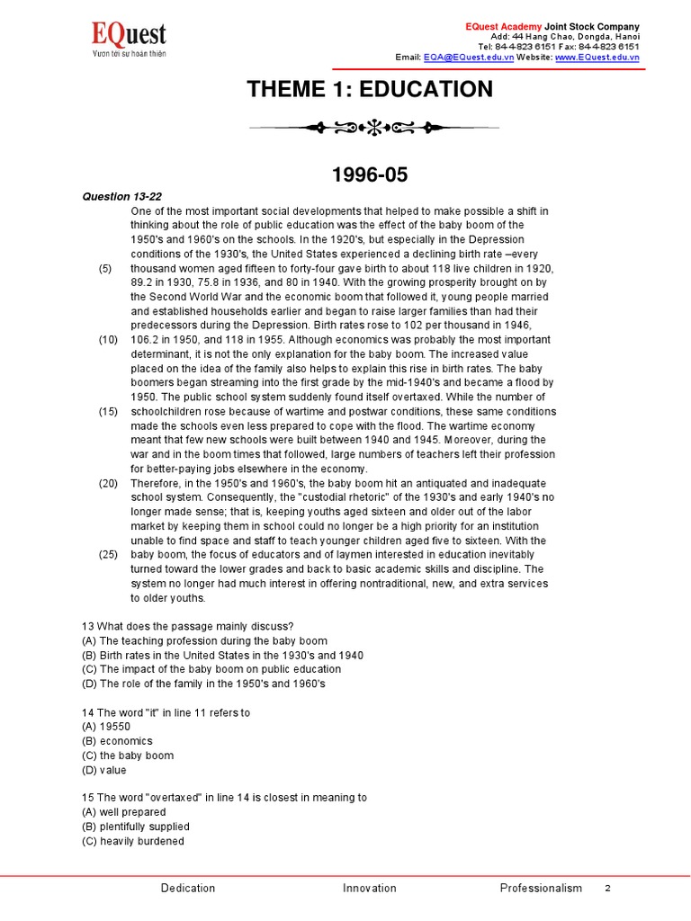 TOEFL Reading Practice Test 1 | PDF | Literary Realism | Realism (Arts)