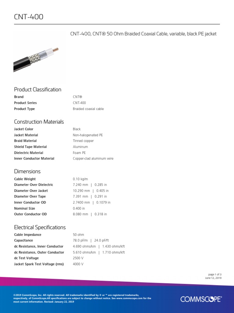 CNT 400 PDF | PDF | Coaxial Cable | Electricity