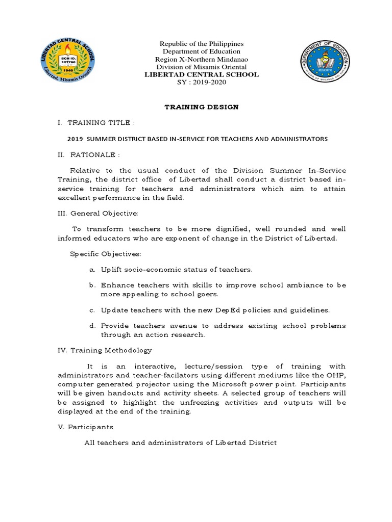 Training Design 2019 | PDF | Learning