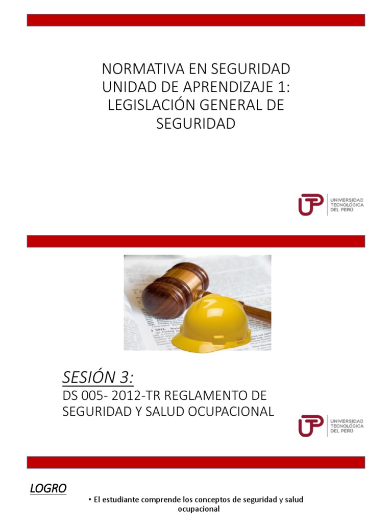DS - 005 - 2012 TR Reglamento de Seguridad y Salud en El Trabajo | PDF | Regulación | Seguridad