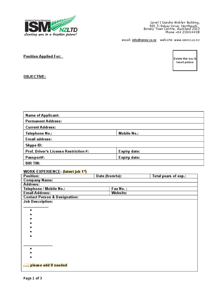 CV Template | PDF | Government And Personhood | Business