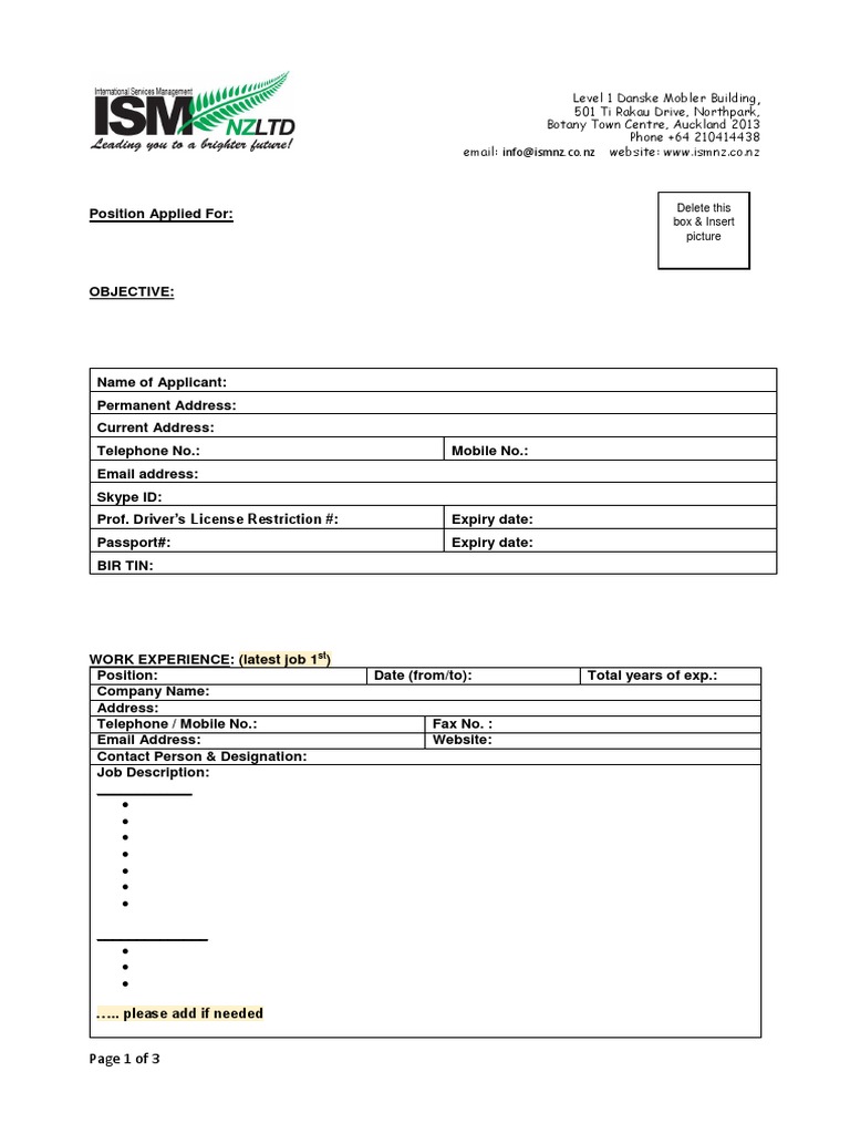 CV Template | PDF | Government And Personhood | Business