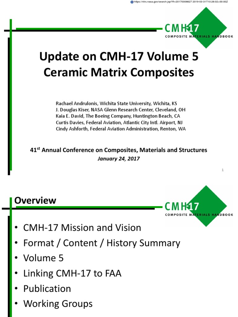 Update On CMH-17 Volume 5 Ceramic Matrix Composites | PDF | Composite ...