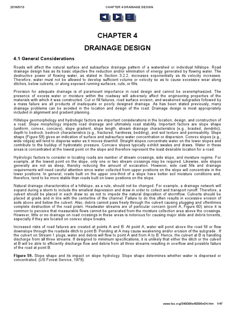 Chapter 4 Drainage Design | PDF | Surface Runoff | Stream