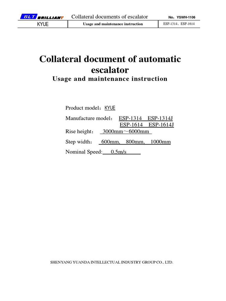 BLT Manual | PDF | Escalator | Switch