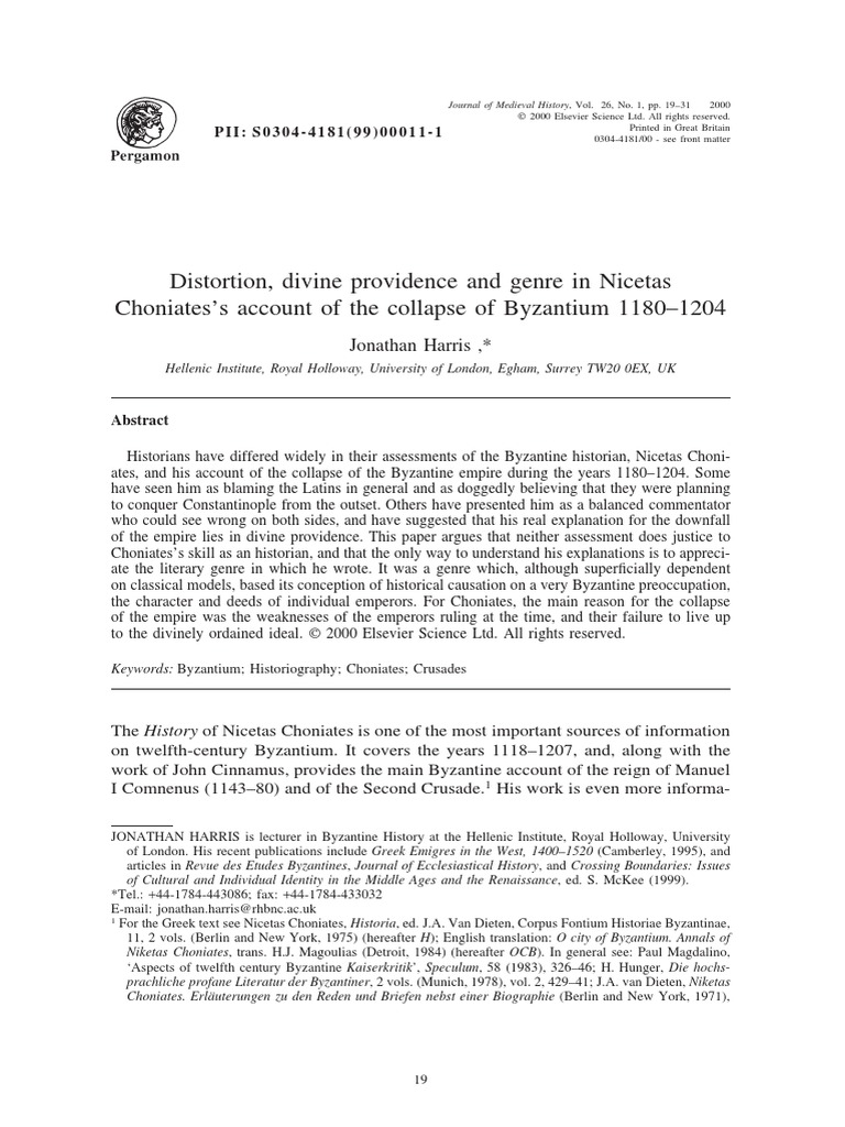 ArT - Harris - Distortion, Divine Providence and Genre in Nicetas ...