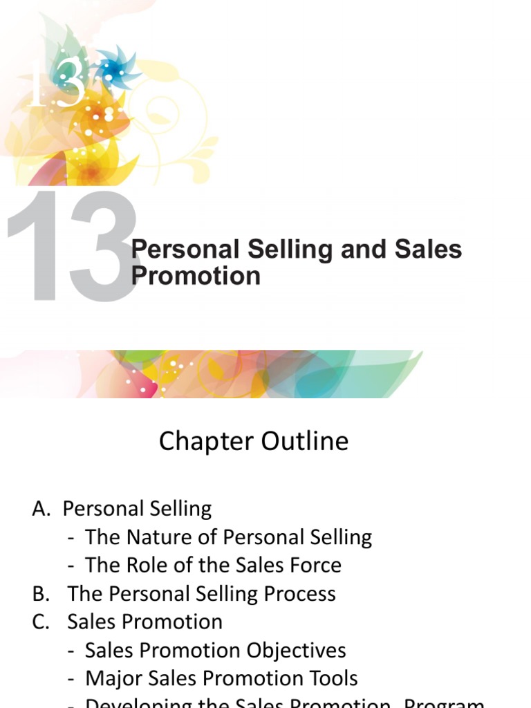 Chapter 13 - Personal Selling - Sales Promotion | PDF | Sales ...