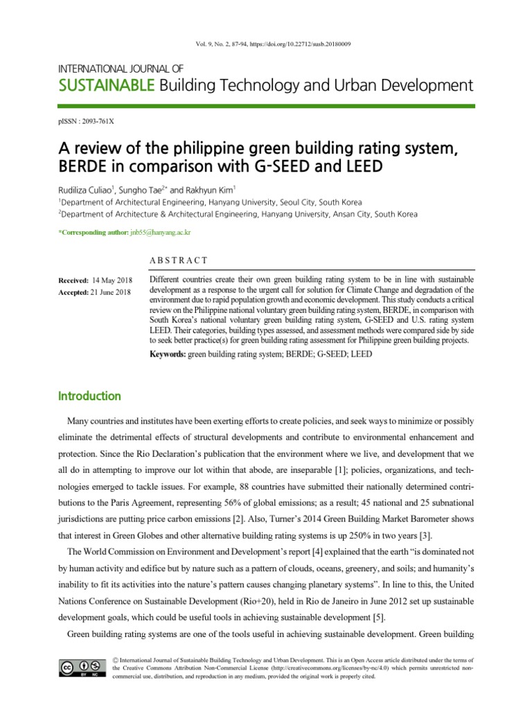 Berde Rating System | Download Free PDF | Green Building | Leadership ...