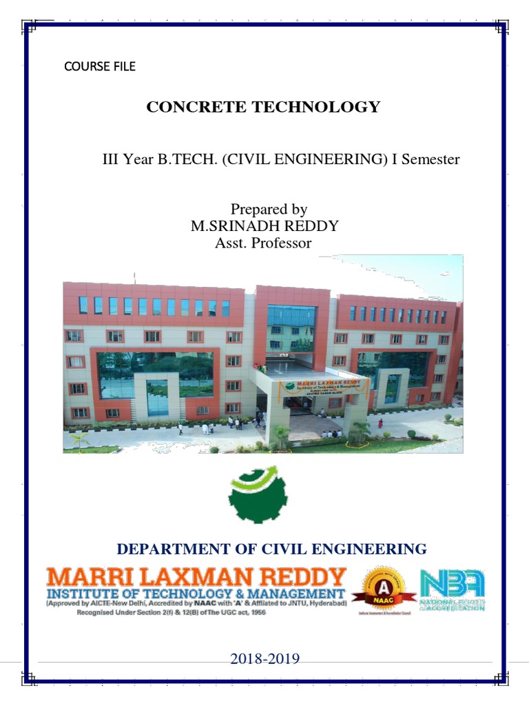 Concrete Technology | PDF | Concrete | Cement