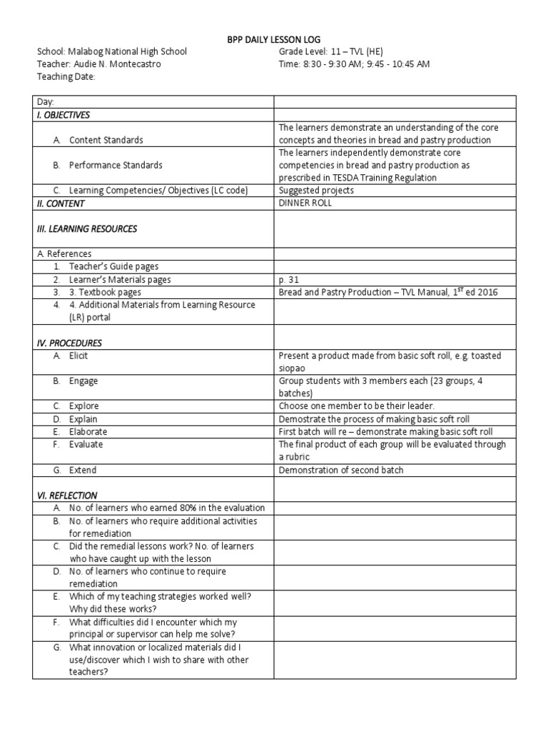 BPP Daily Lesson Lo13 | PDF | Teachers | Education Theory
