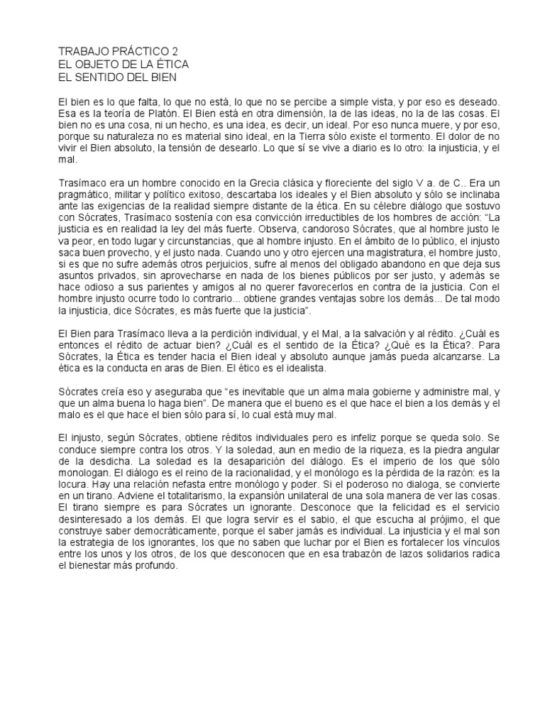 Diálogo de Platón y Trasímaco | PDF | Sócrates | Platón