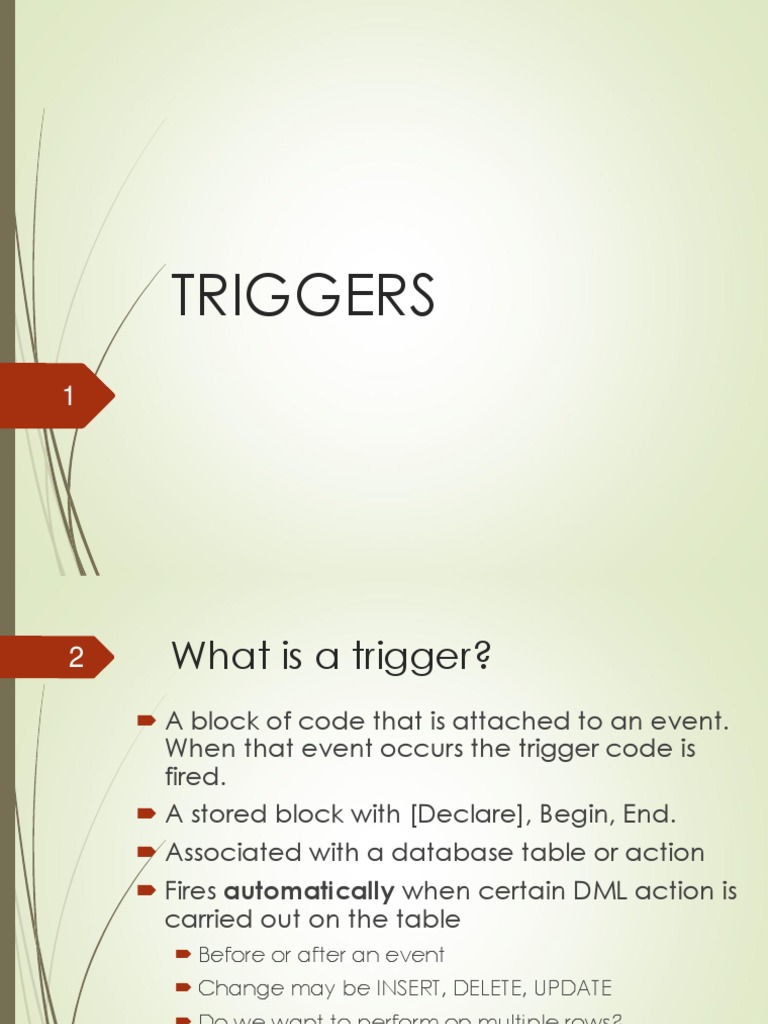 Triggers Lecture | PDF | Pl/Sql | Information Technology Management